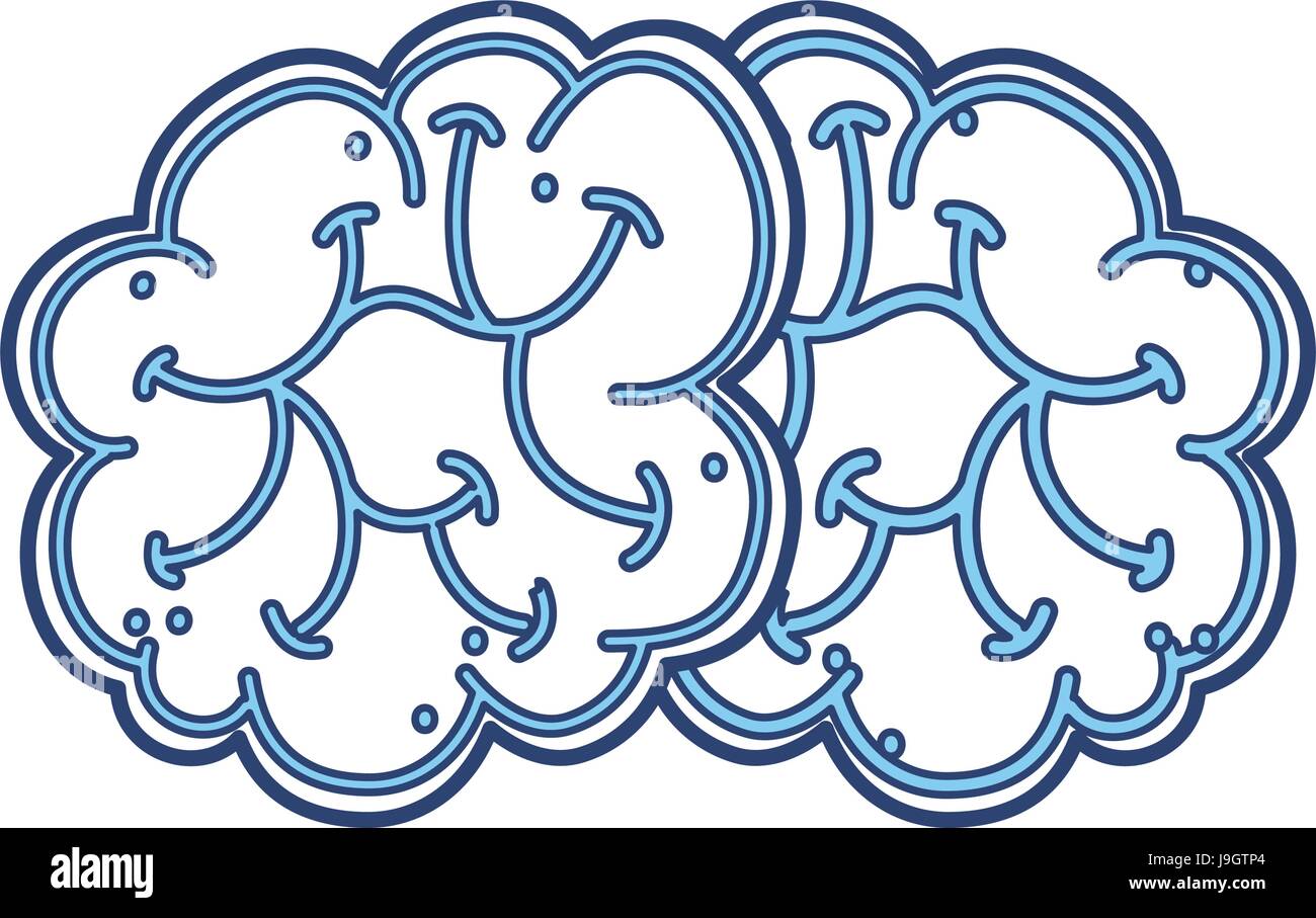 blue brain cartoon Stock Vector Image & Art - Alamy