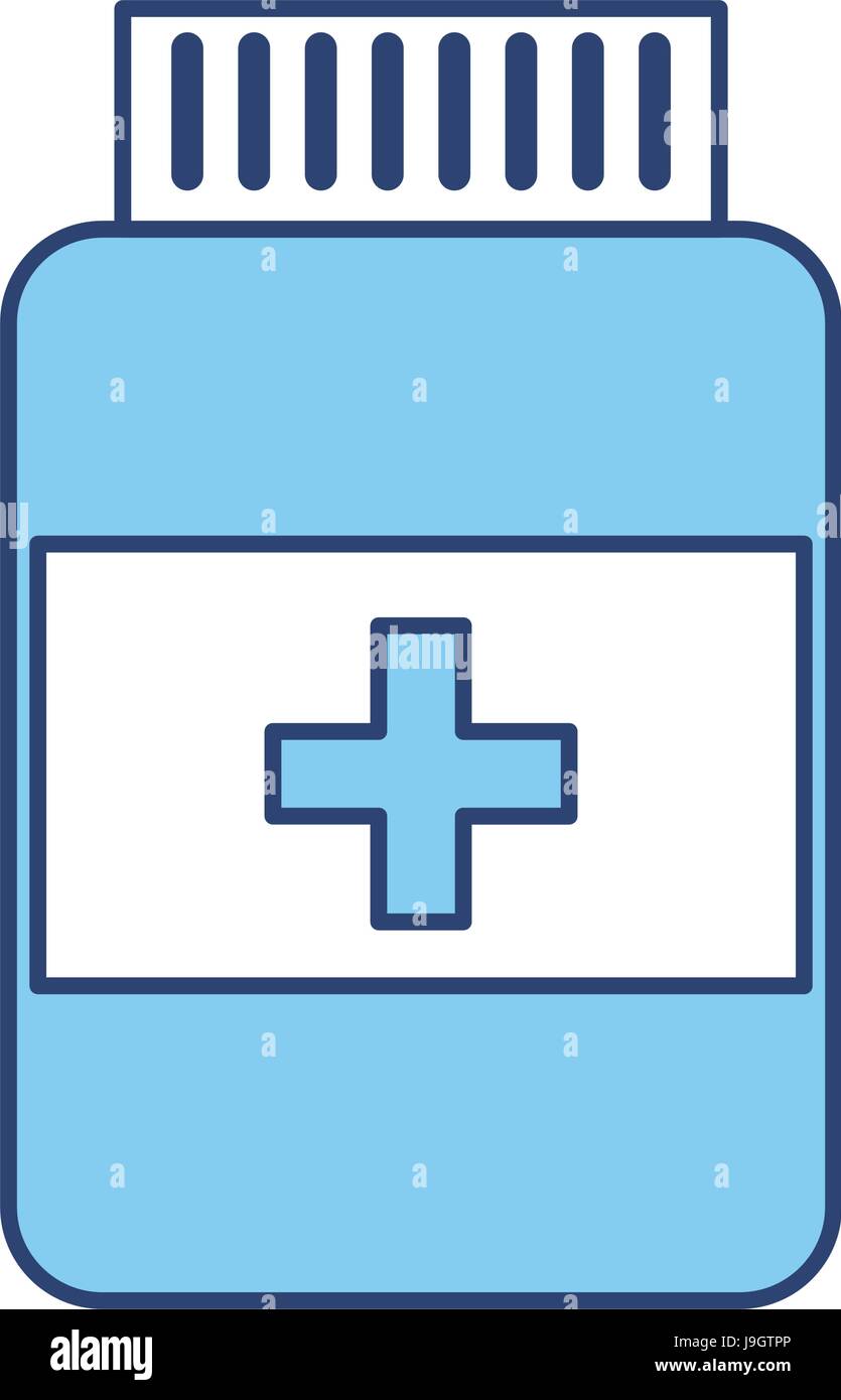 blue pill bottle Stock Vector Image & Art - Alamy