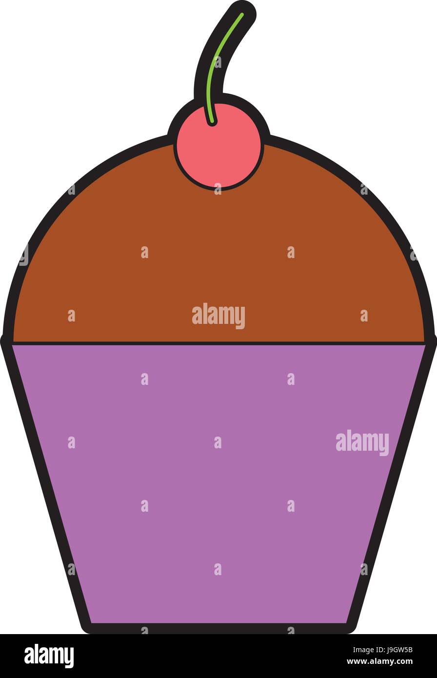 cute purple cupcake cartoon Stock Vector Image & Art - Alamy