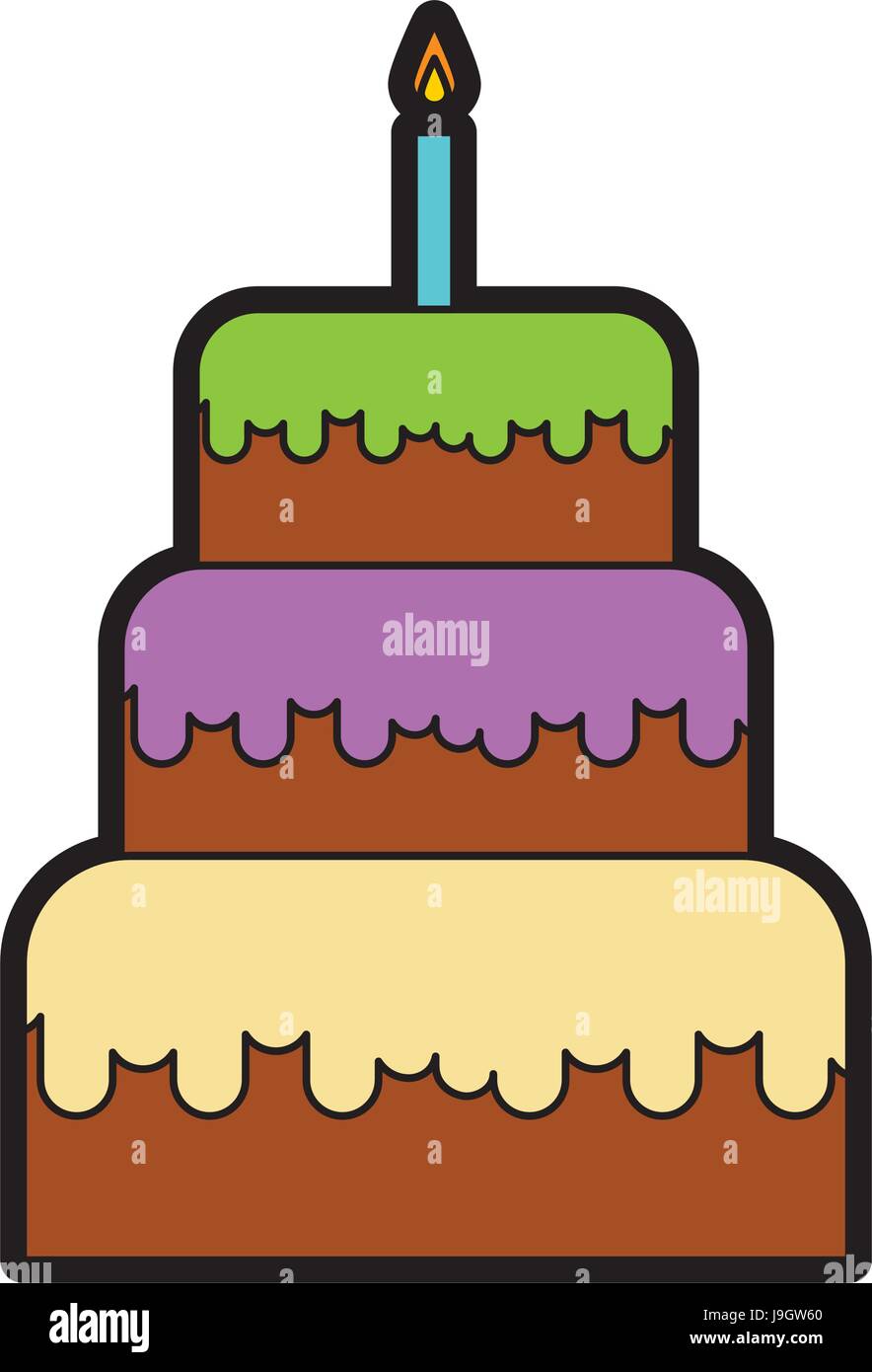 cute birthday cake cartoon Stock Vector Image & Art - Alamy