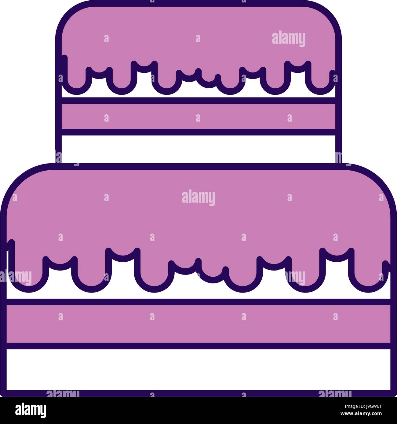 cute purple birthday cake cartoon Stock Vector Image & Art - Alamy