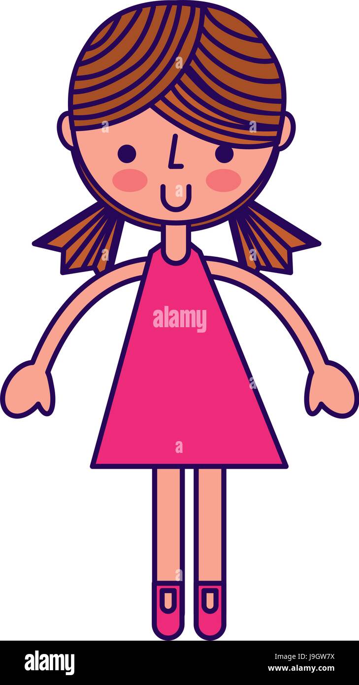 cute fuchsia girl cartoon Stock Vector Image & Art - Alamy