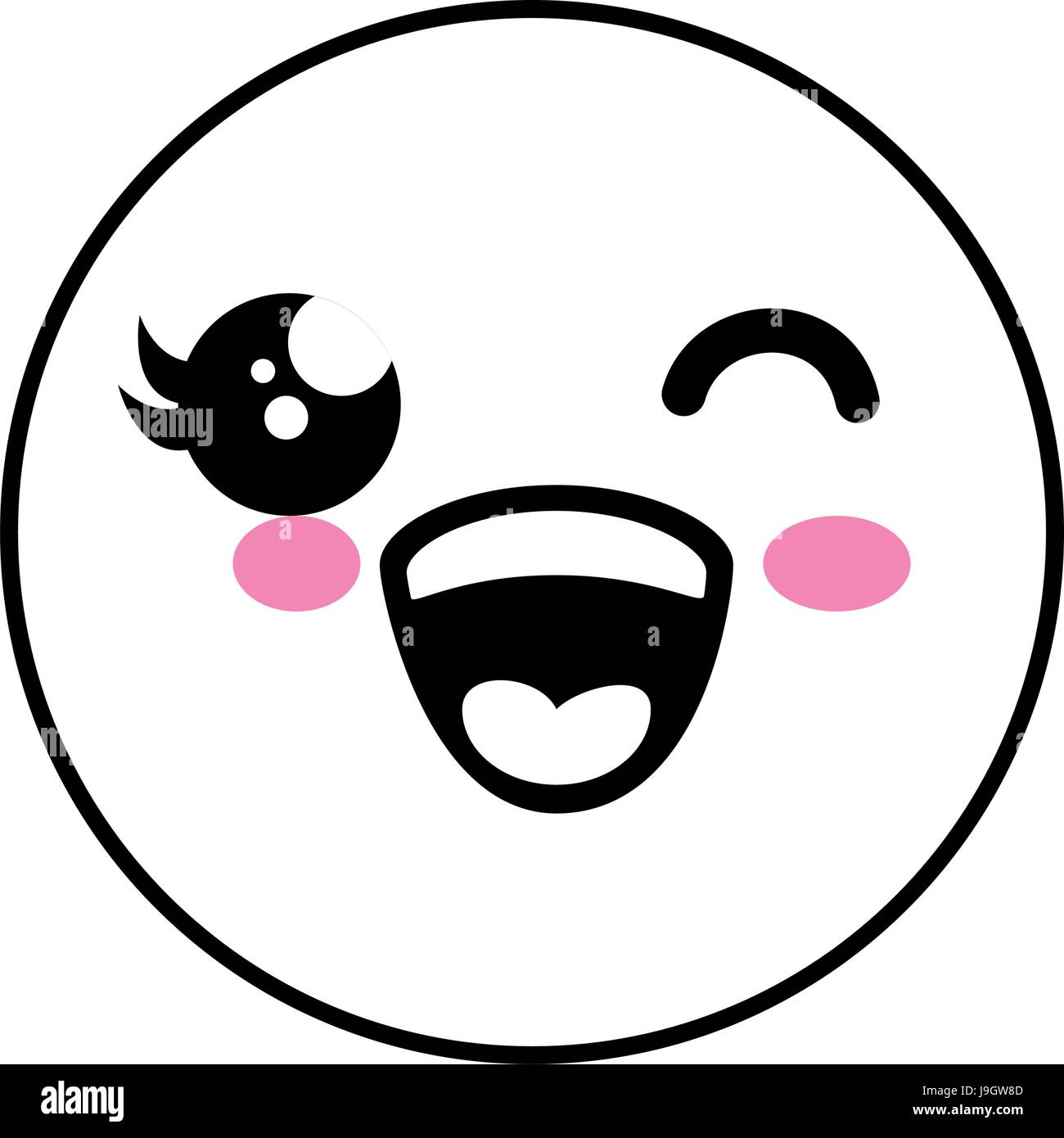 Cute kawaii emoticon Stock Vector Image & Art - Alamy