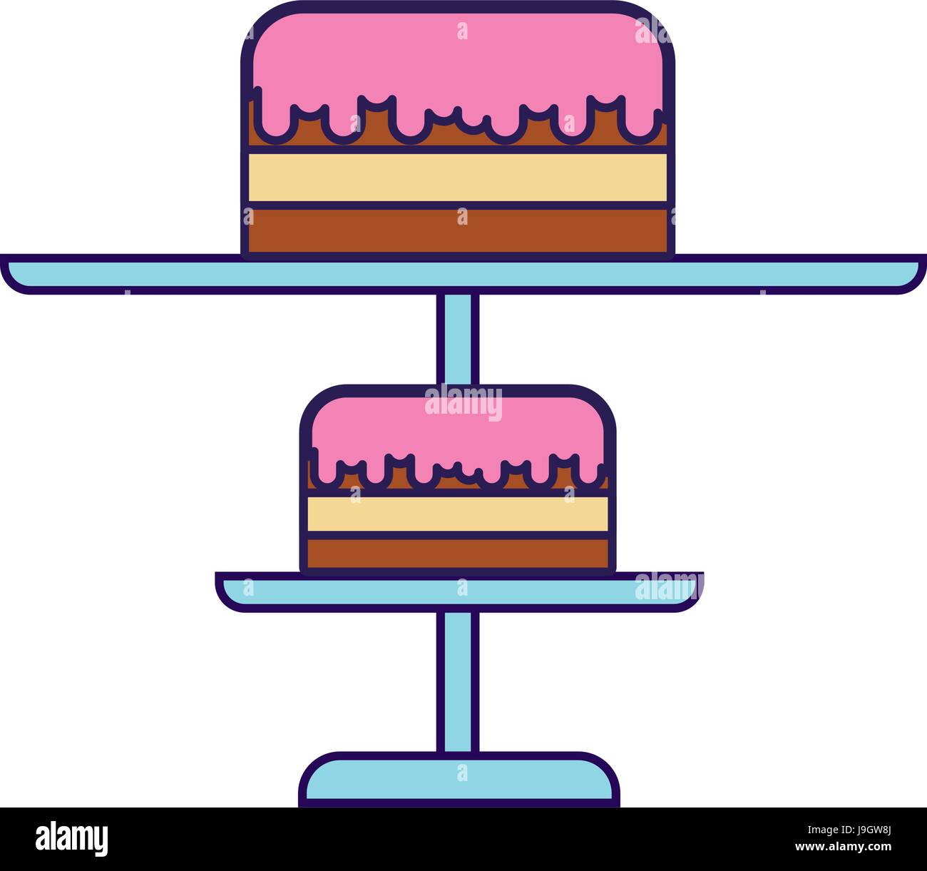 cute stand birthday cake cartoon Stock Vector Image & Art - Alamy