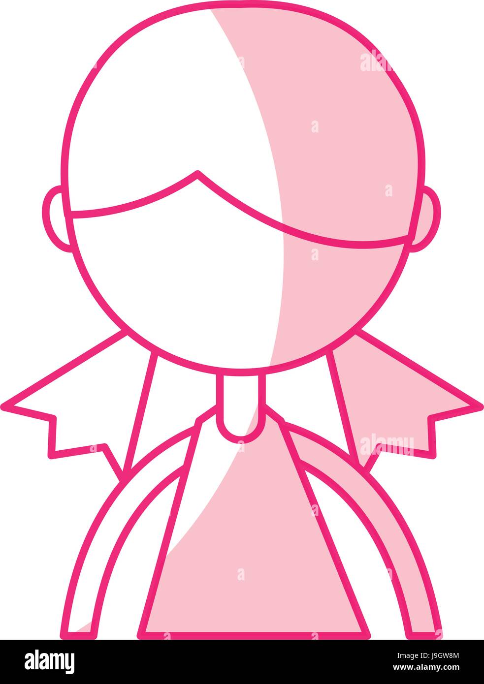 shadow upper body girl cartoon Stock Vector Image & Art - Alamy