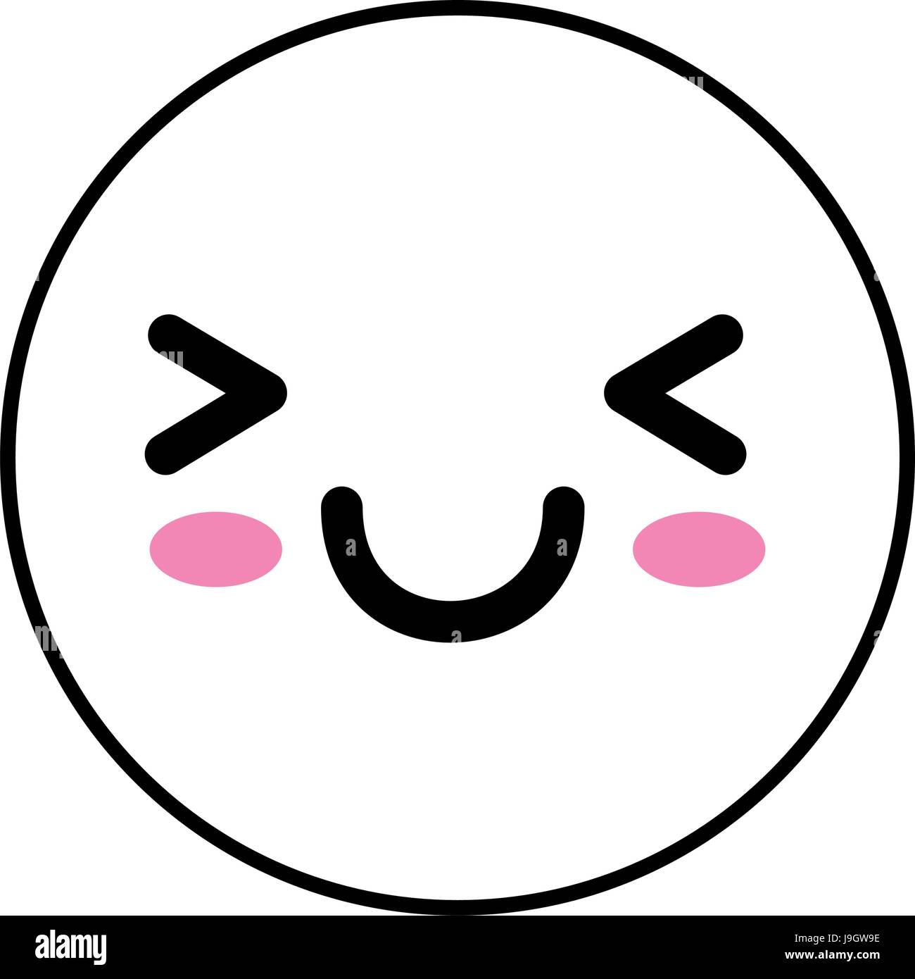 Cute kawaii emoticon Stock Vector Image & Art - Alamy
