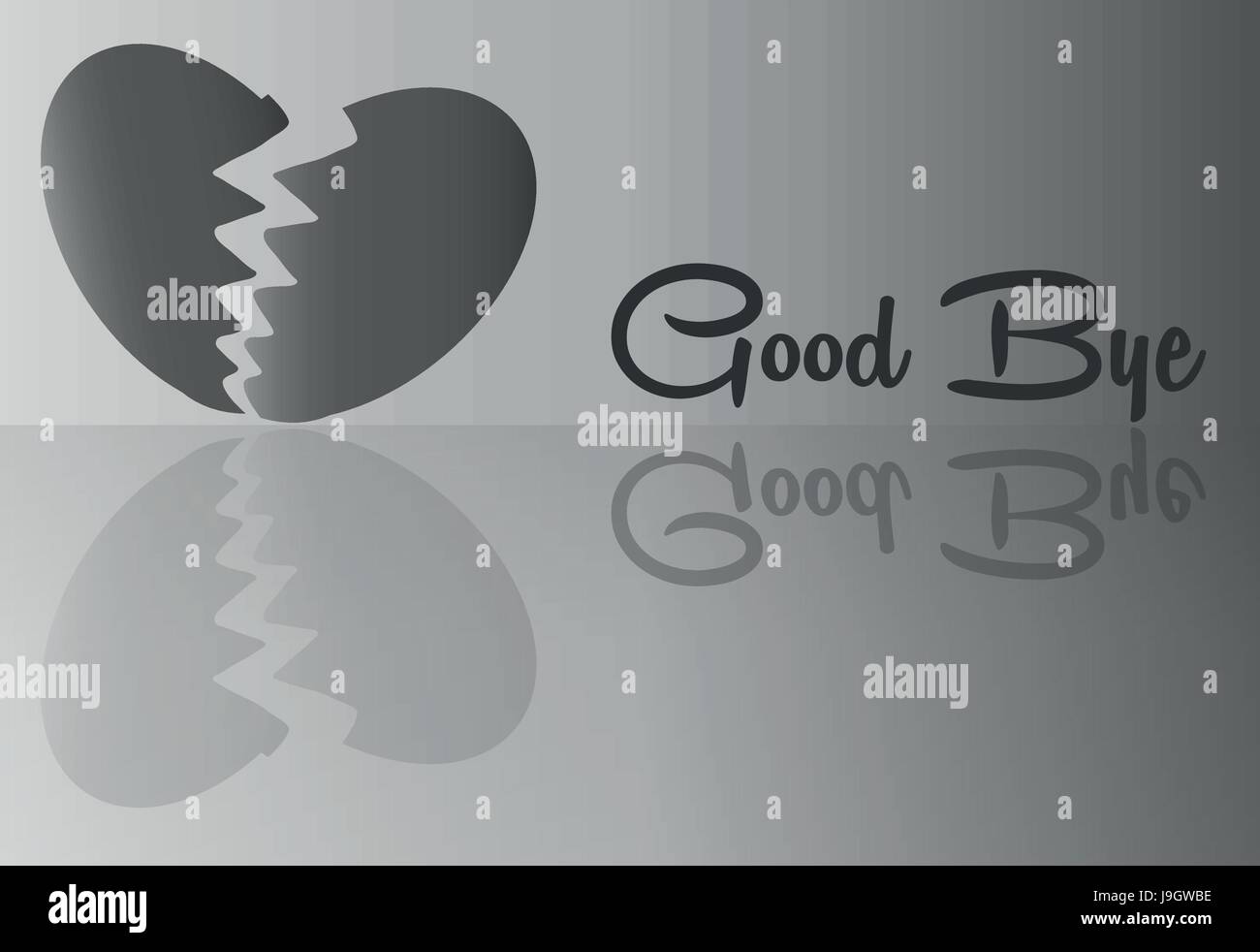Broken Heart with Good bye word for Abstract Background Vector art and ...