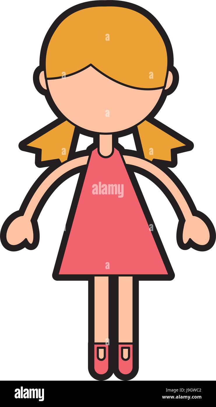 cute pink girl cartoon Stock Vector Image & Art - Alamy