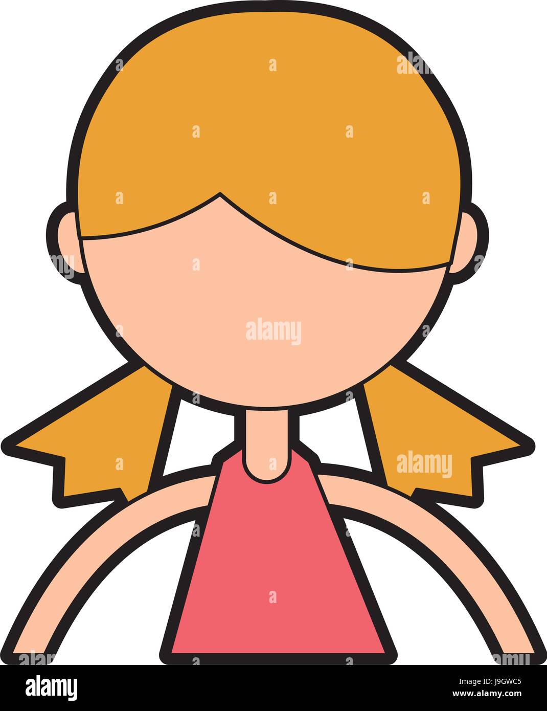 cute upper body girl cartoon Stock Vector Image & Art - Alamy