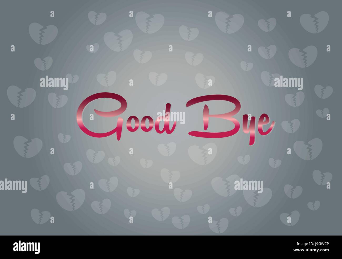Broken Heart with Good bye word for Abstract Background Vector art and ...