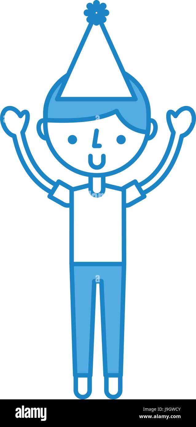 cute blueparty boy cartoon Stock Vector Image & Art - Alamy
