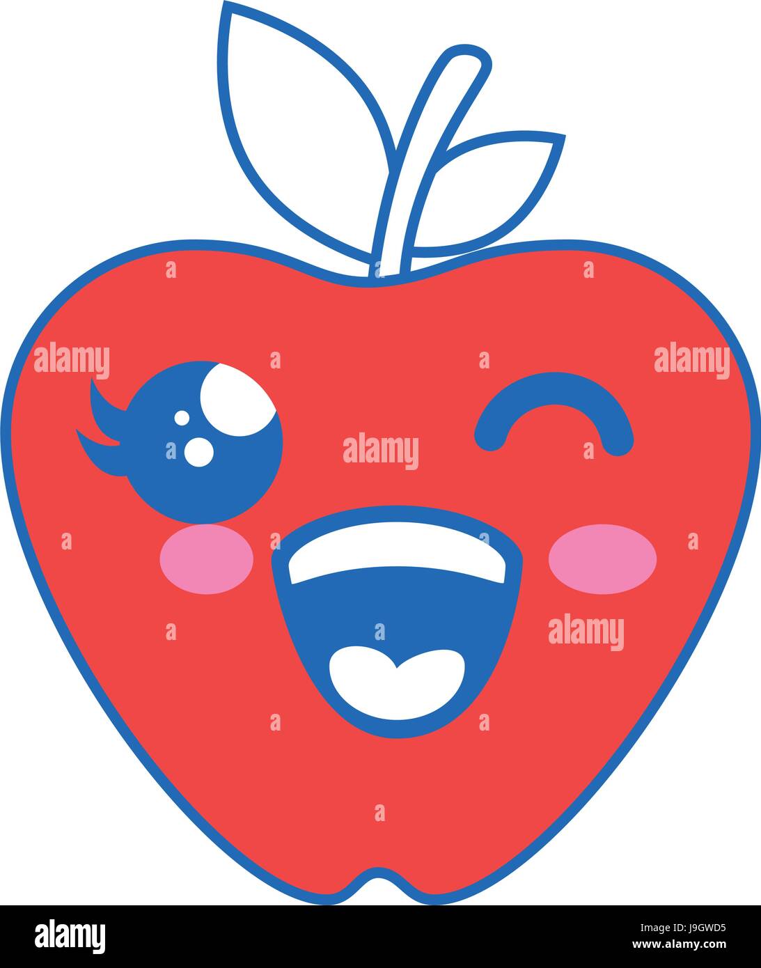 Apple kawaii cartoon Stock Vector Image & Art - Alamy