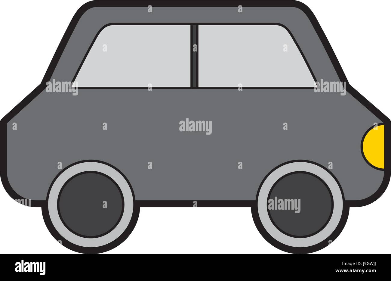 Grey car cartoon Stock Vector Images - Alamy