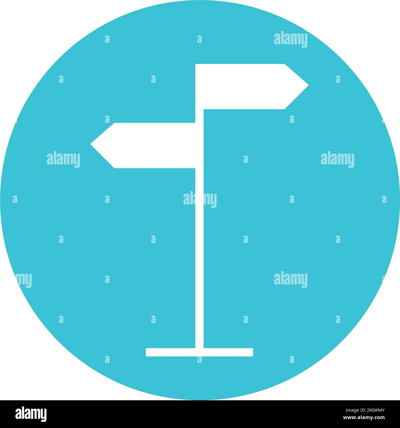 Road Sign Arrow Blue Round High Resolution Stock Photography and Images ...