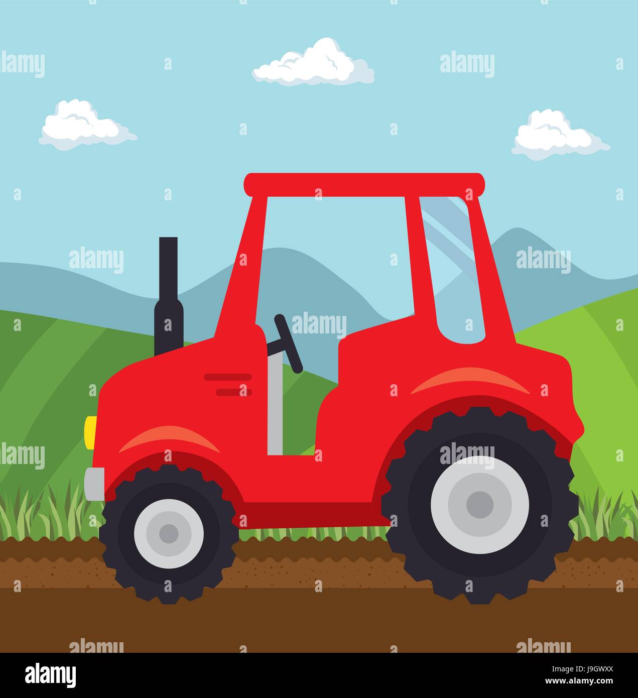 Red tractor design Stock Vector Image & Art - Alamy