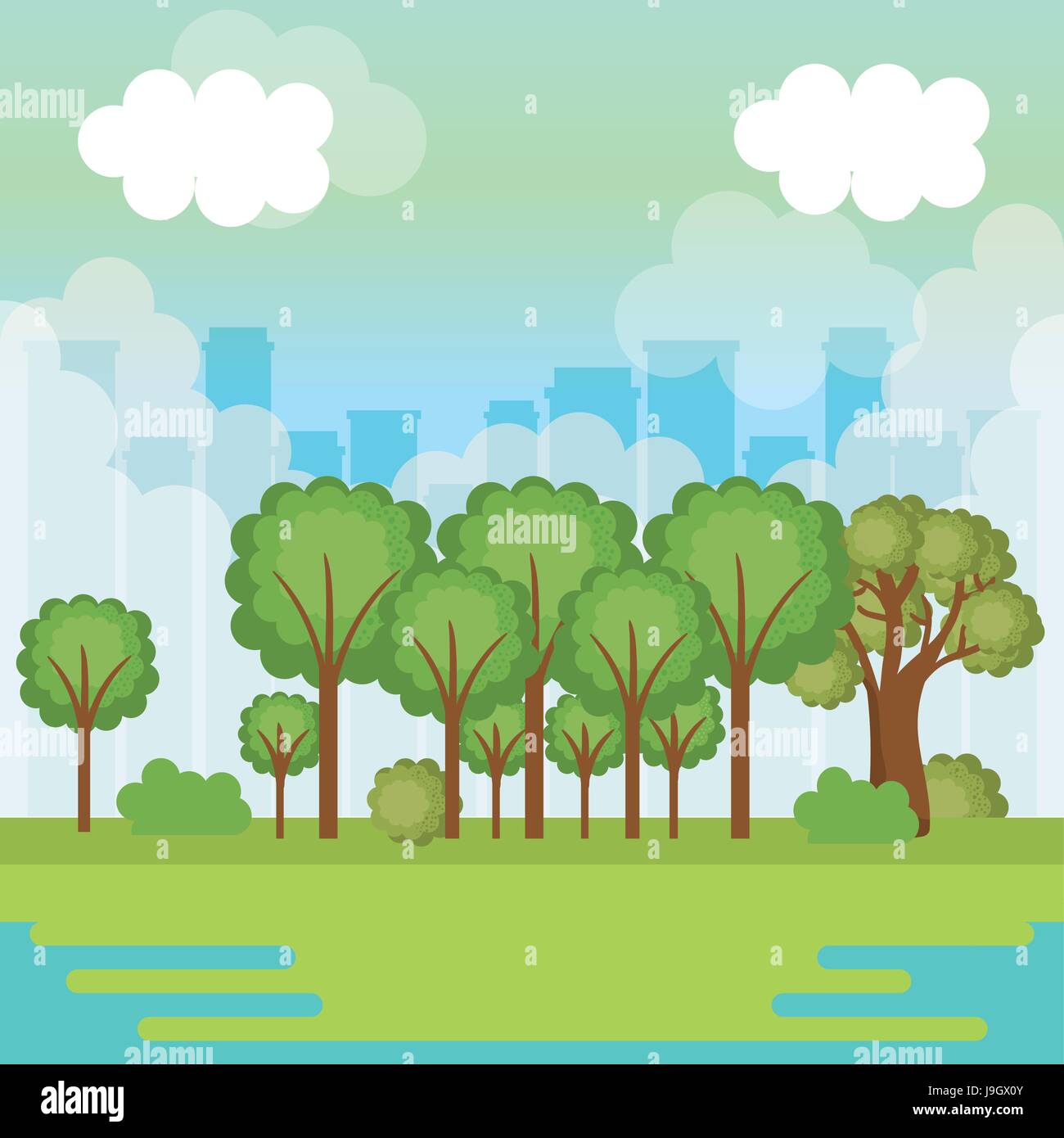 Forest and city design Stock Vector Image & Art - Alamy