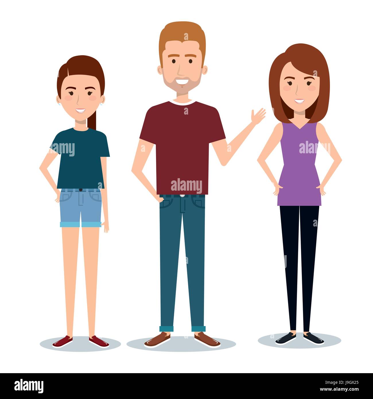 Girl Profile Standing Stock Vector Images - Alamy