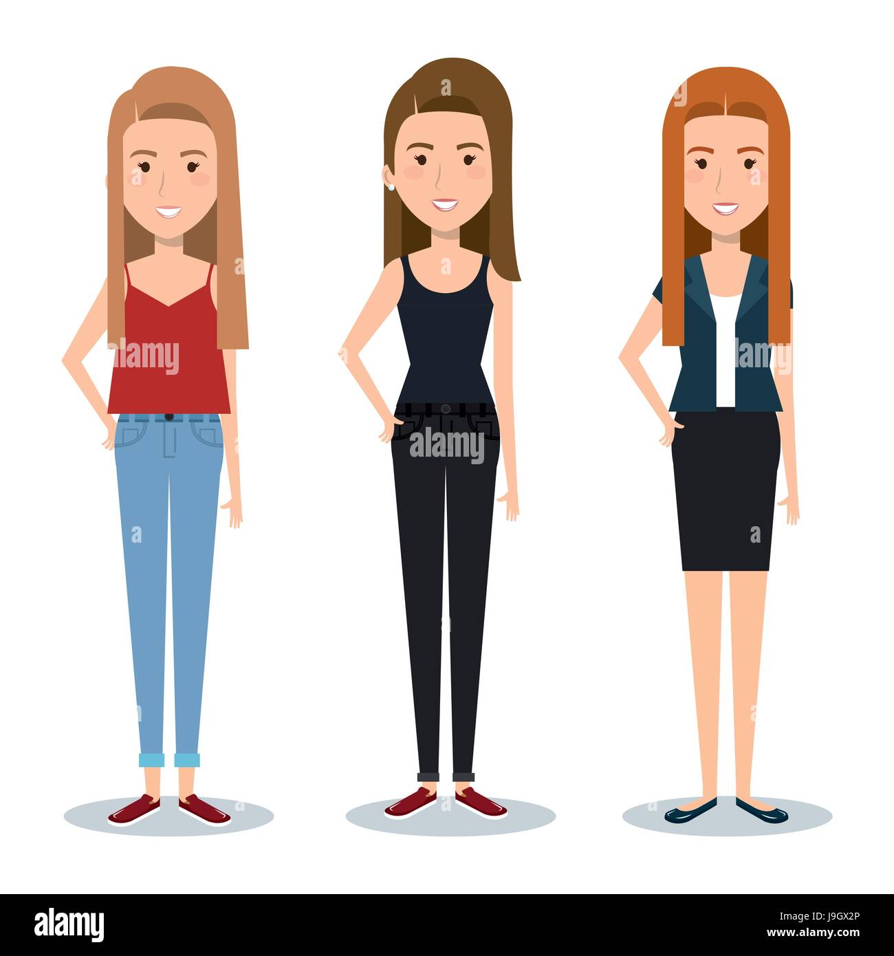 Standing people set Stock Vector Image & Art - Alamy