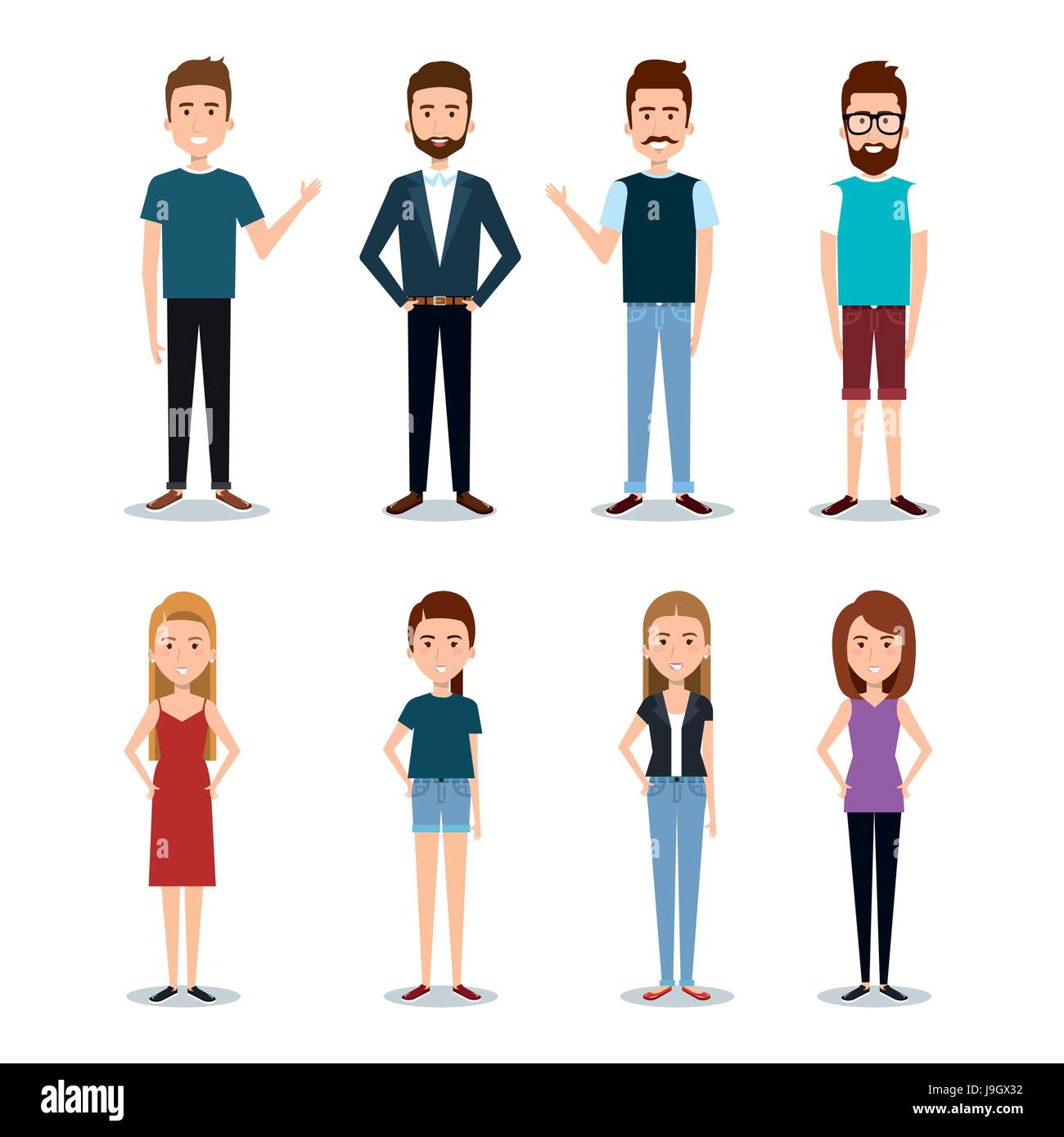 Standing people set Stock Vector Image & Art - Alamy