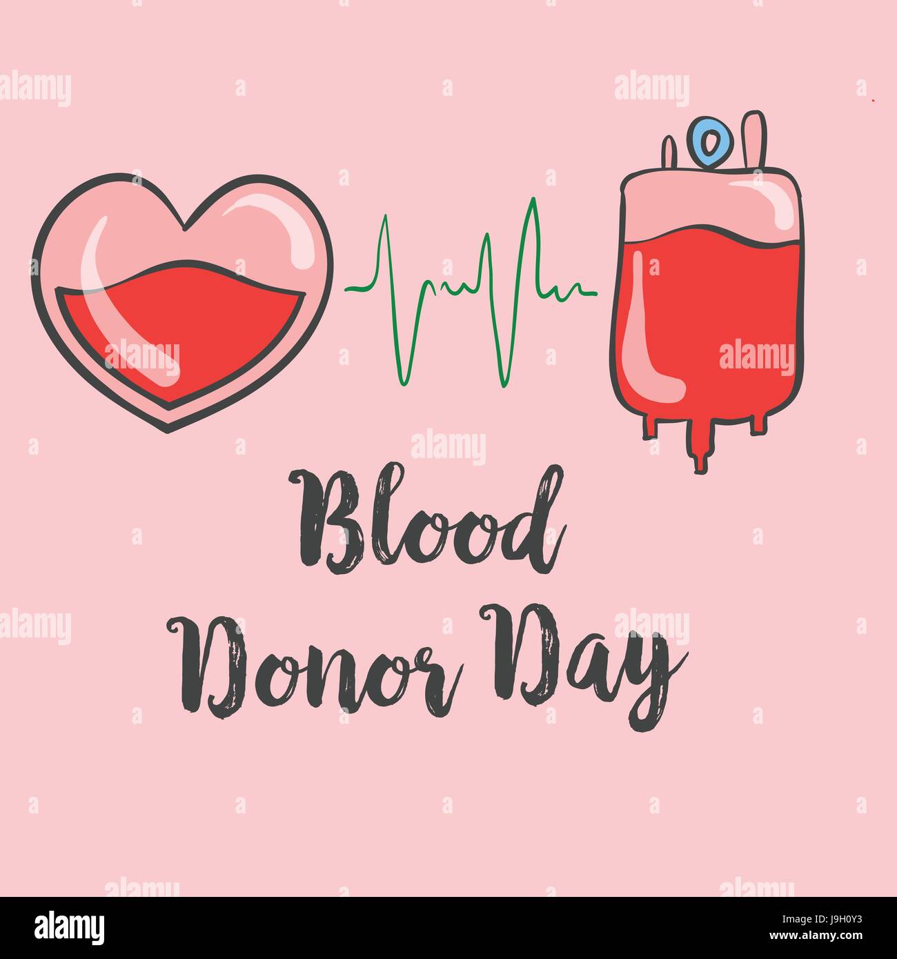 Hand draw blood donor day doodle style Stock Vector Image & Art - Alamy
