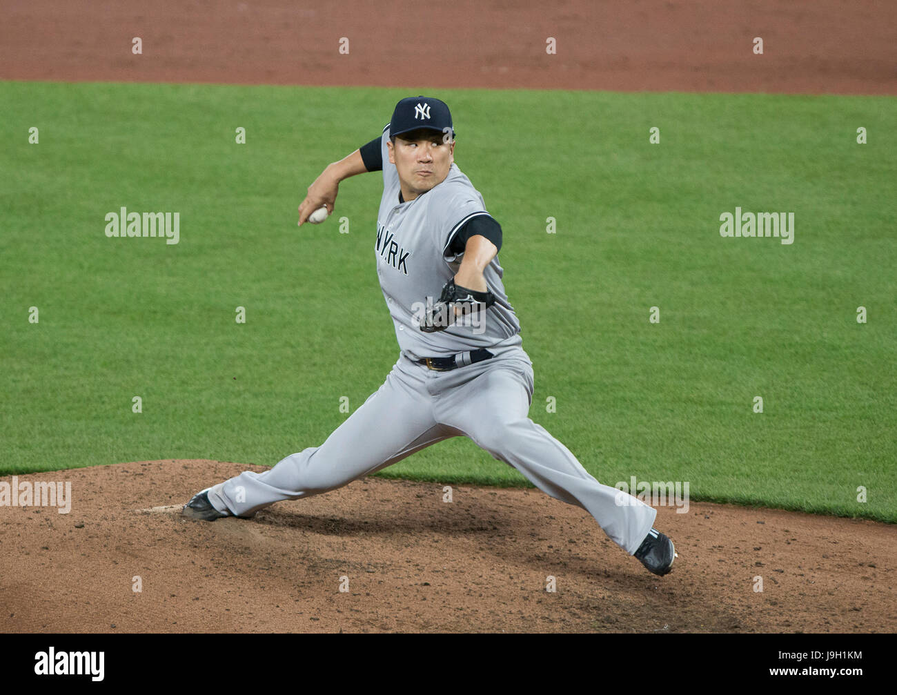 New York Yankees starting pitcher Masahiro Tanaka (19) works in the ...