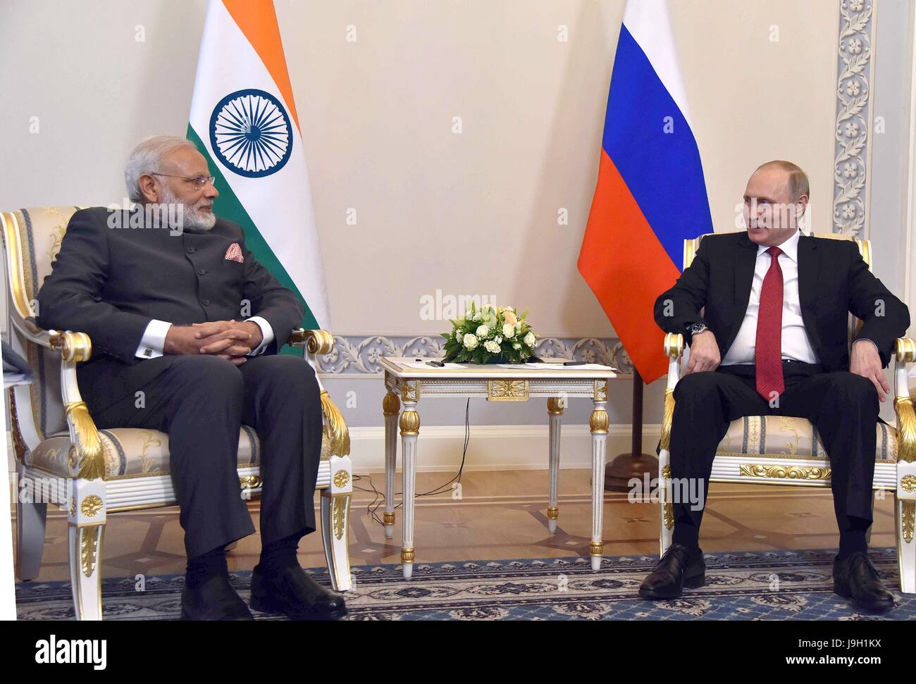 Indian Prime Minister Narendra Modi, left, during a bilateral meeting ...