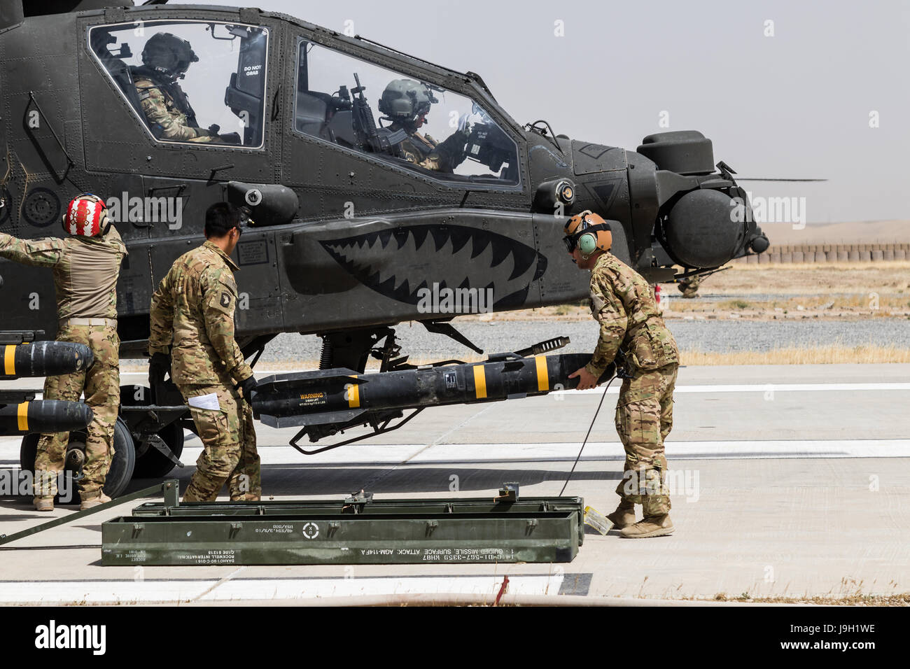 U.S. Army AH-64E Apache attack helicopters assigned to Task Force ...