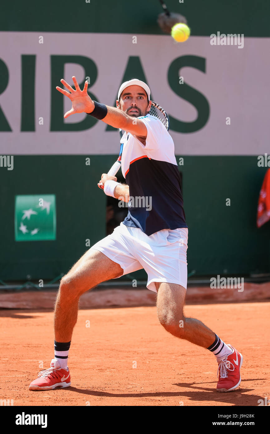 Paris, France. 1st June, 2017. Jeremy Chardy (FRA) Tennis : Jeremy ...
