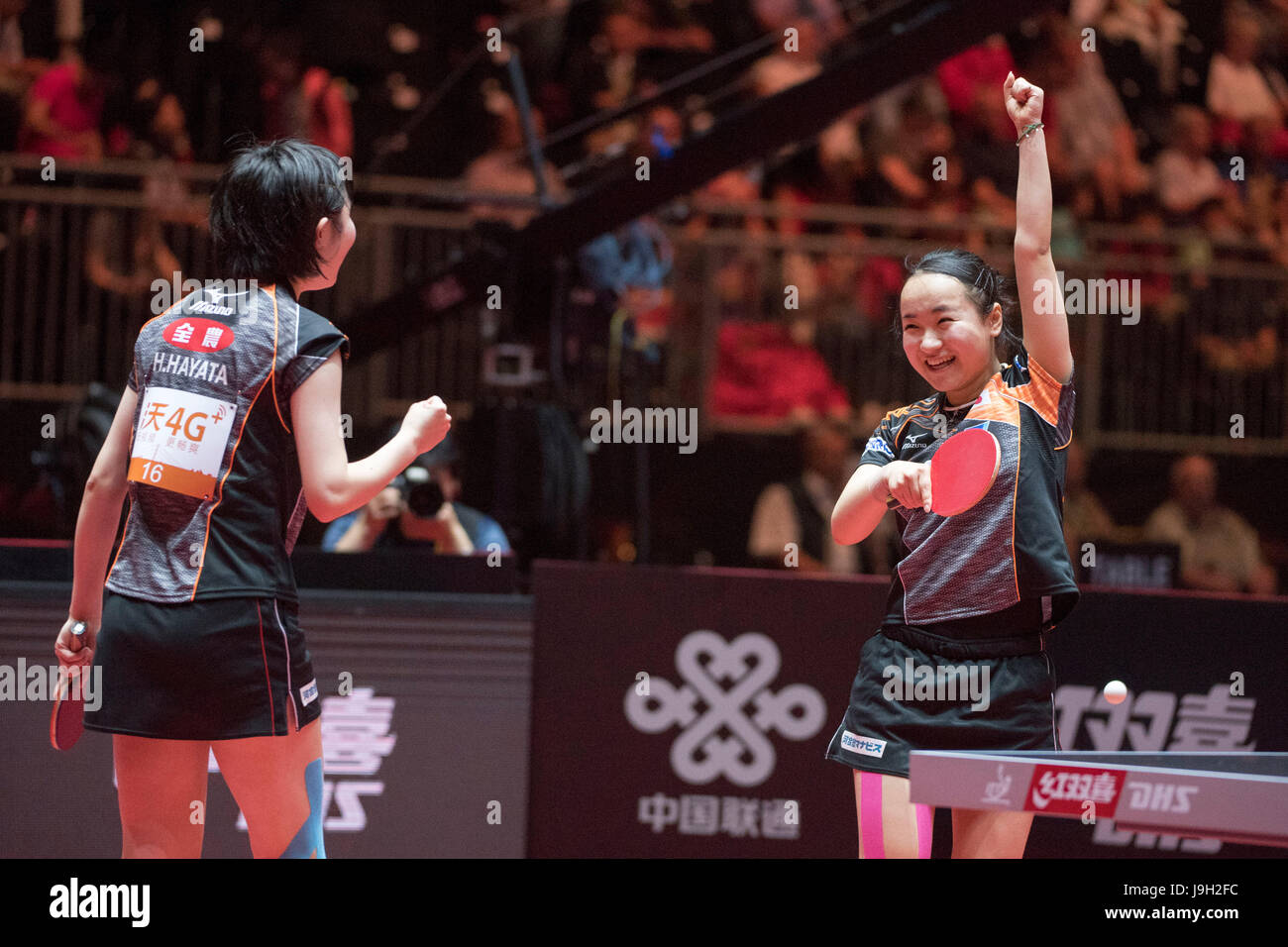 Dusseldorf, Germany. 1st June, 2017. Hina Hayata, Mima Ito (JPN), JUNE 01, 2017, ITTF World ...