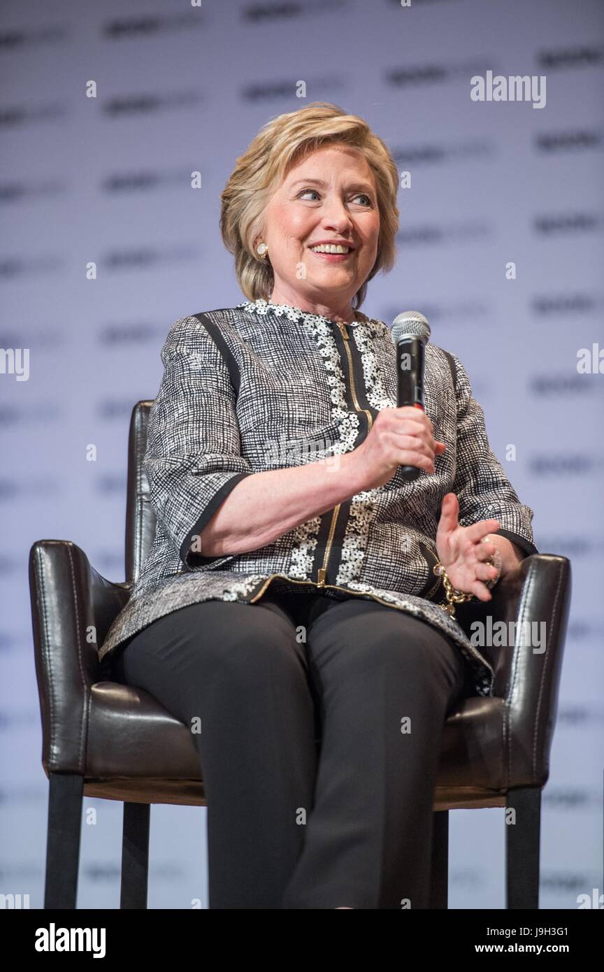 New York, NY, USA. 1st June, 2017. Hillary Clinton at a public ...
