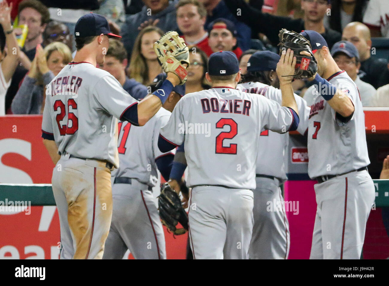 Anaheim, California, USA. 1st Jun, 2017. Minnesota players celebrate as ...