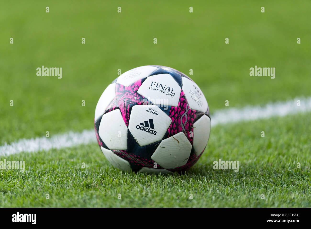 Cardiff, Wales. 1st June, 2017. The match ball Football/Soccer ...