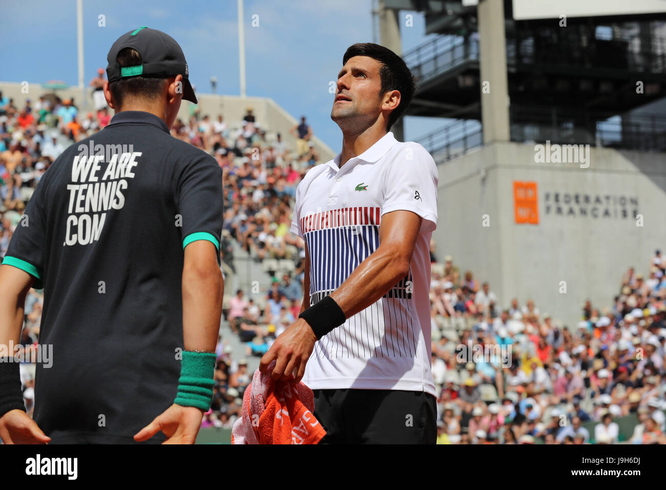 Paris, France. 1st Jun, 2017. Serbian tennis player Novak Djokovic is ...