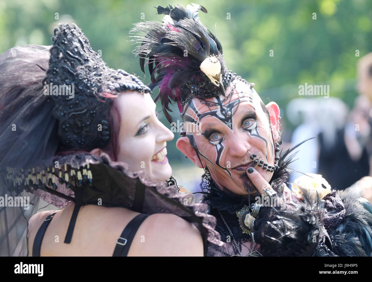 Goth festival gotik wave treffen leipzig germany hi-res stock ...