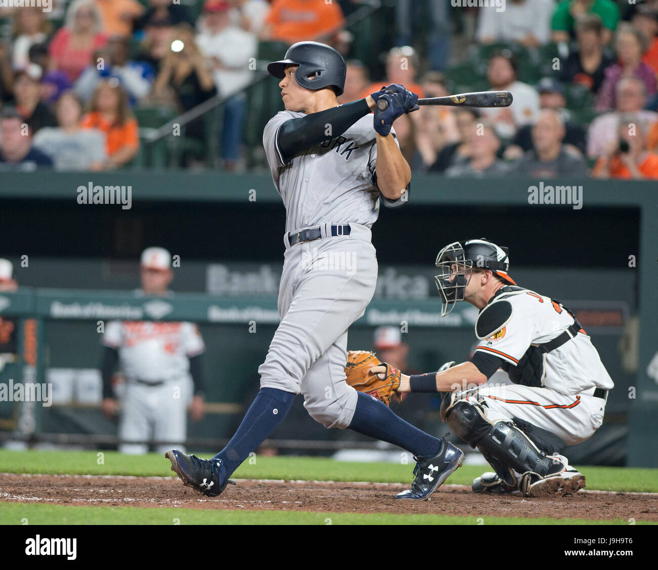 Baltimore, Us. 31st May, 2017. New York Yankees right fielder Aaron ...
