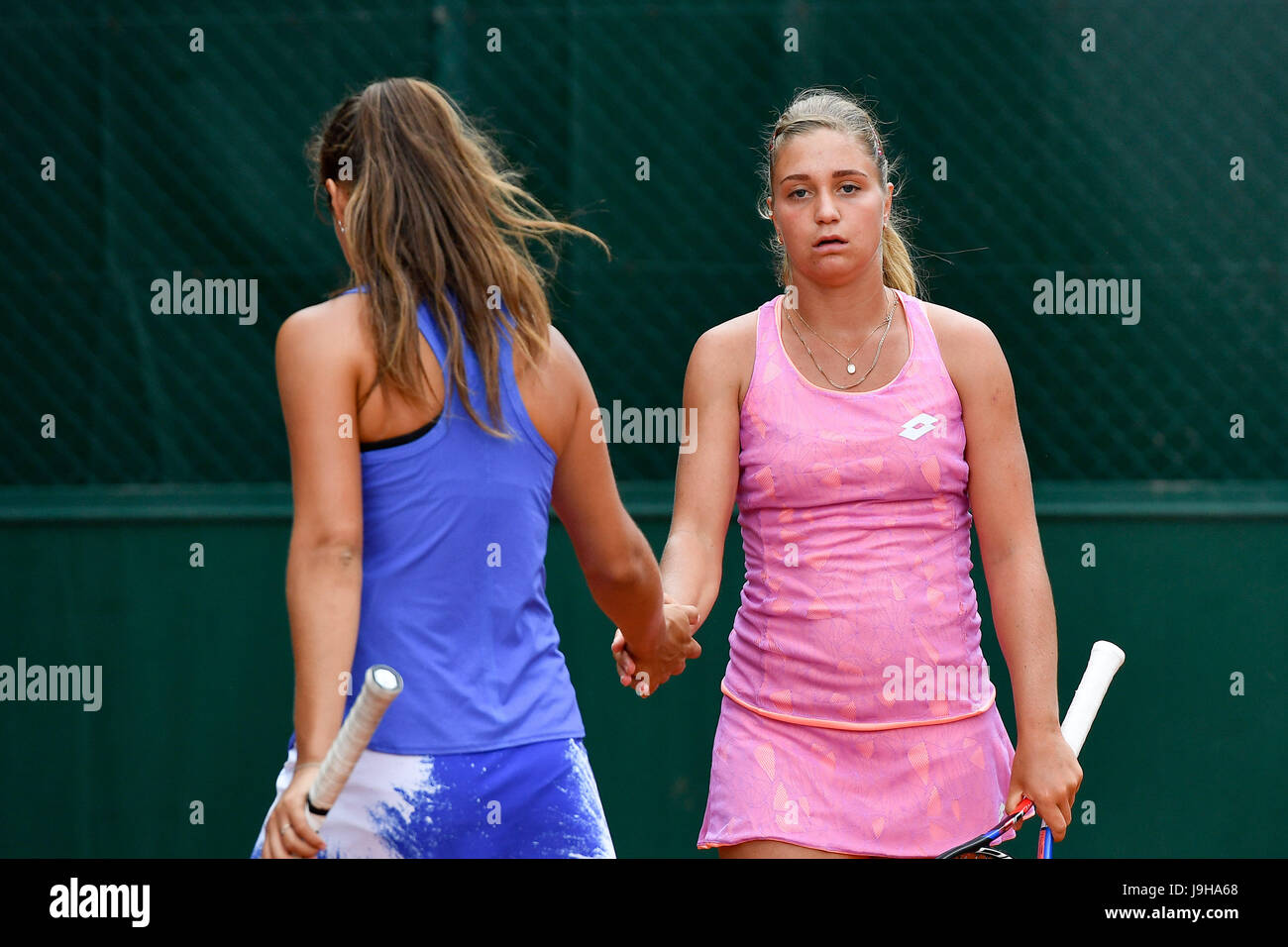 Paris 2nd June 2017 Daria Kasatkinalirina Khromacheva Of Russia Cheer Each Other During