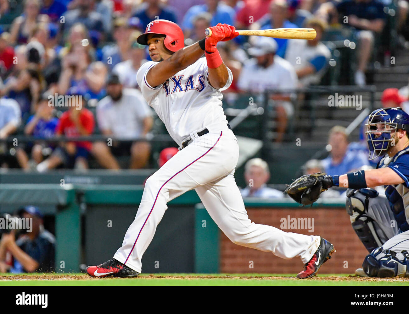 May 31, 2017: Texas Rangers shortstop Elvis Andrus #1 at the plate ...