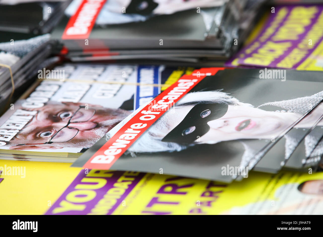 London, UK. 2nd June, 2017. UKIP leaflets on the stand at Dagenham ...