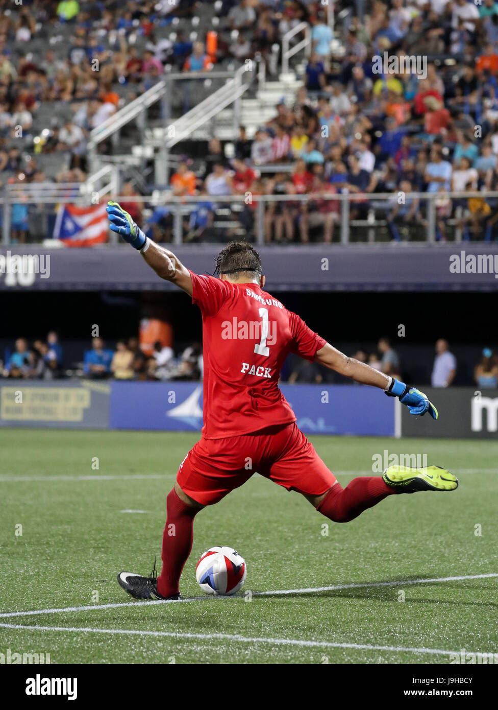 May 27, 2017: Puerto Rico FC goalkeeper Austin Pack (1) kicks the ball ...