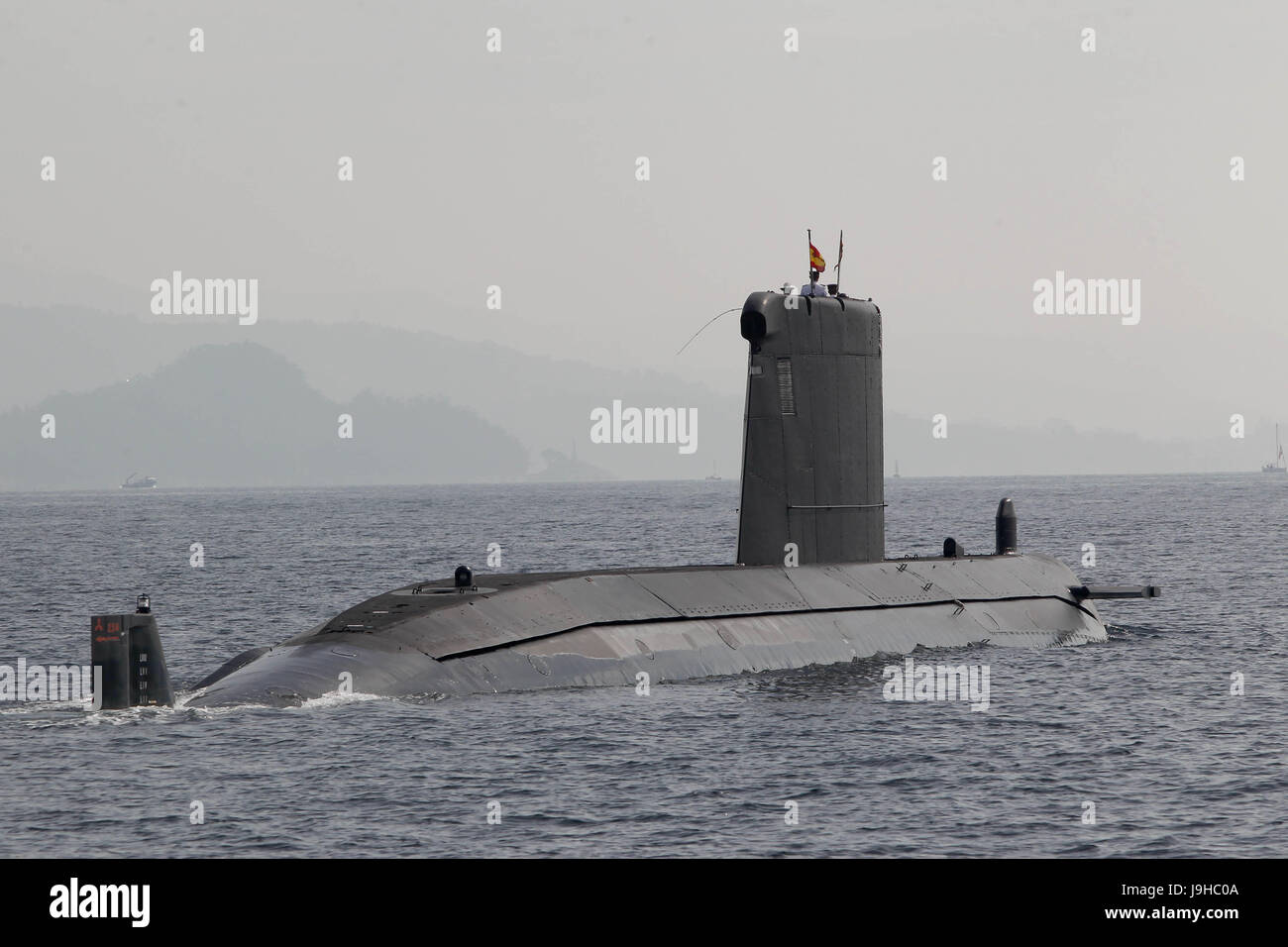 Submarine of the Spanish Navy during the ceremony commemorating the ...