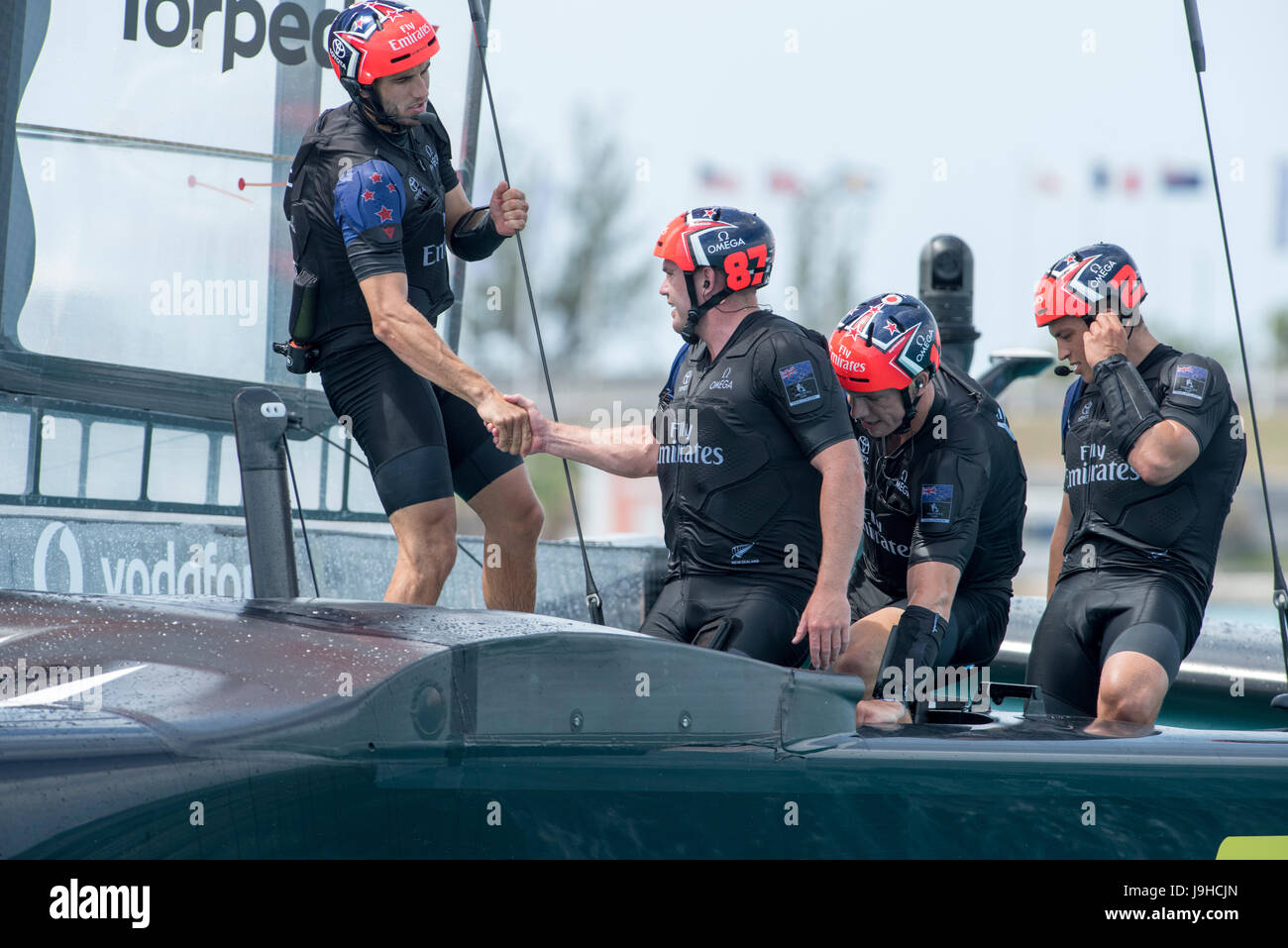 The Great Sound, Bermuda. 2nd June 2017. Emirates Team New Zealand ...