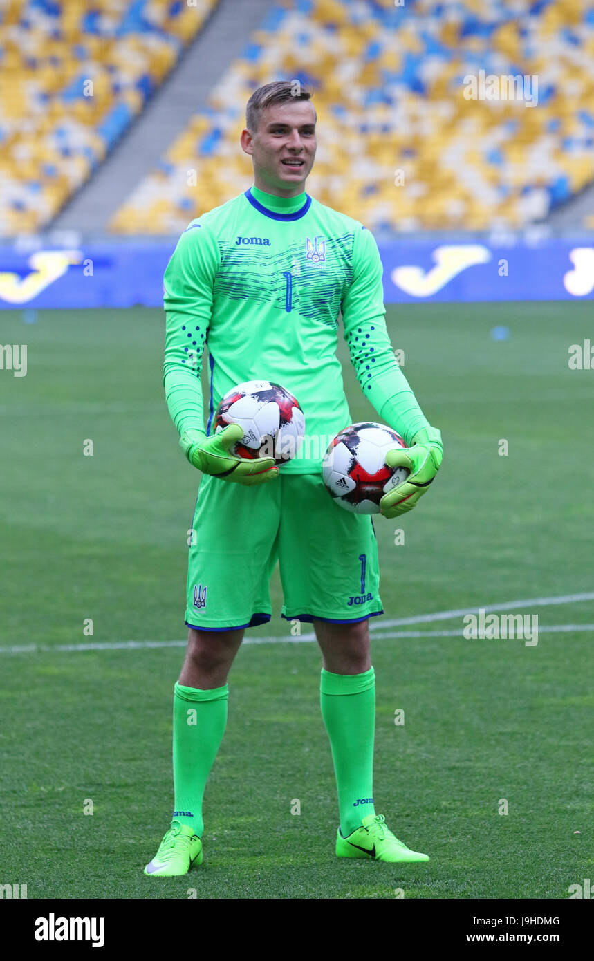 Kiev, Ukraine. 2nd June, 2017. Goalkeeper of Ukraine National Football ...