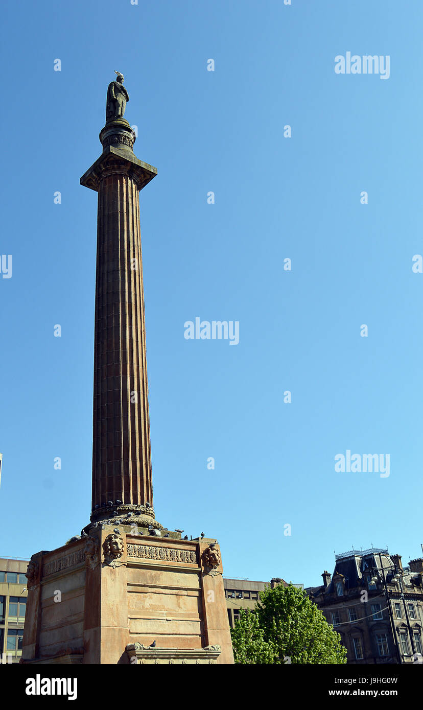 The first ever statue of Sir Walter Scott, on a doric column towering ...