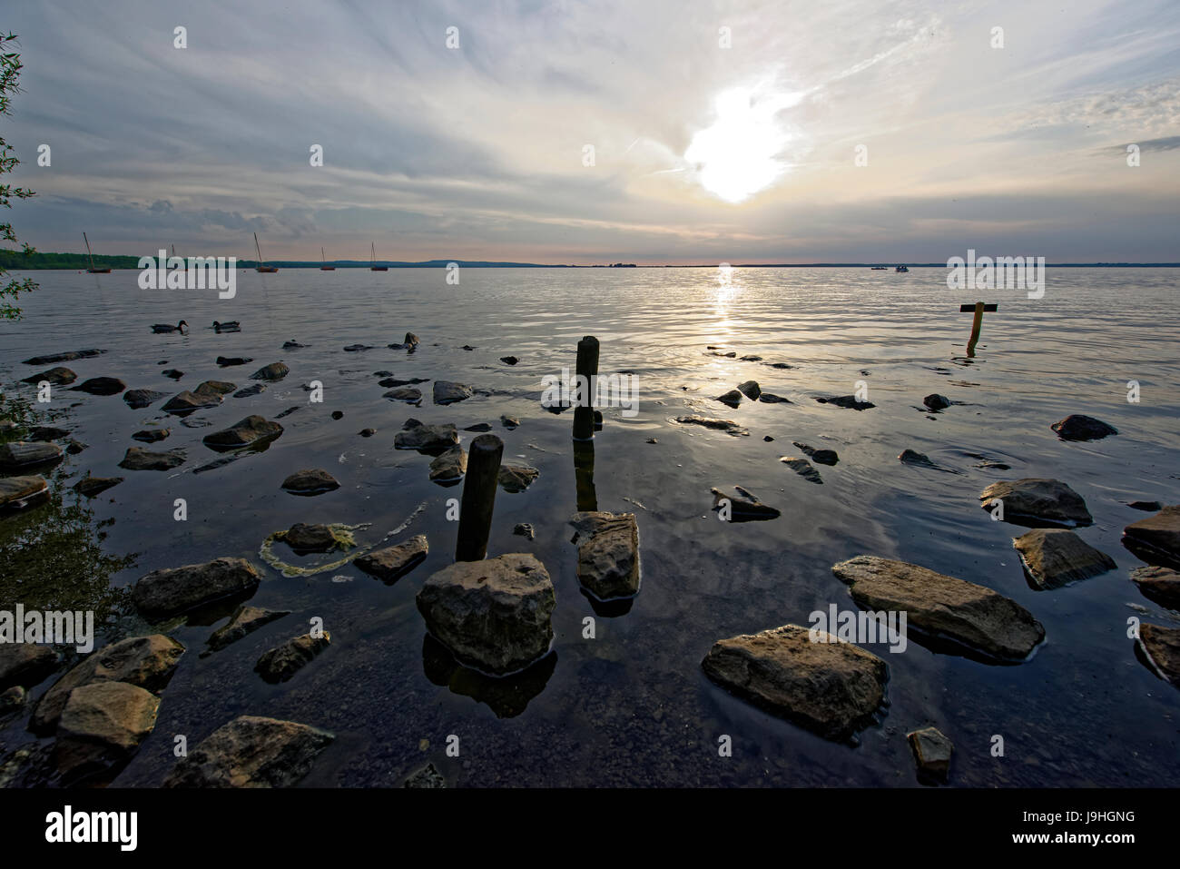 Sunset at Steinhuder Meer,Hanover,Germany.Steihuder Meer Nature Park ...