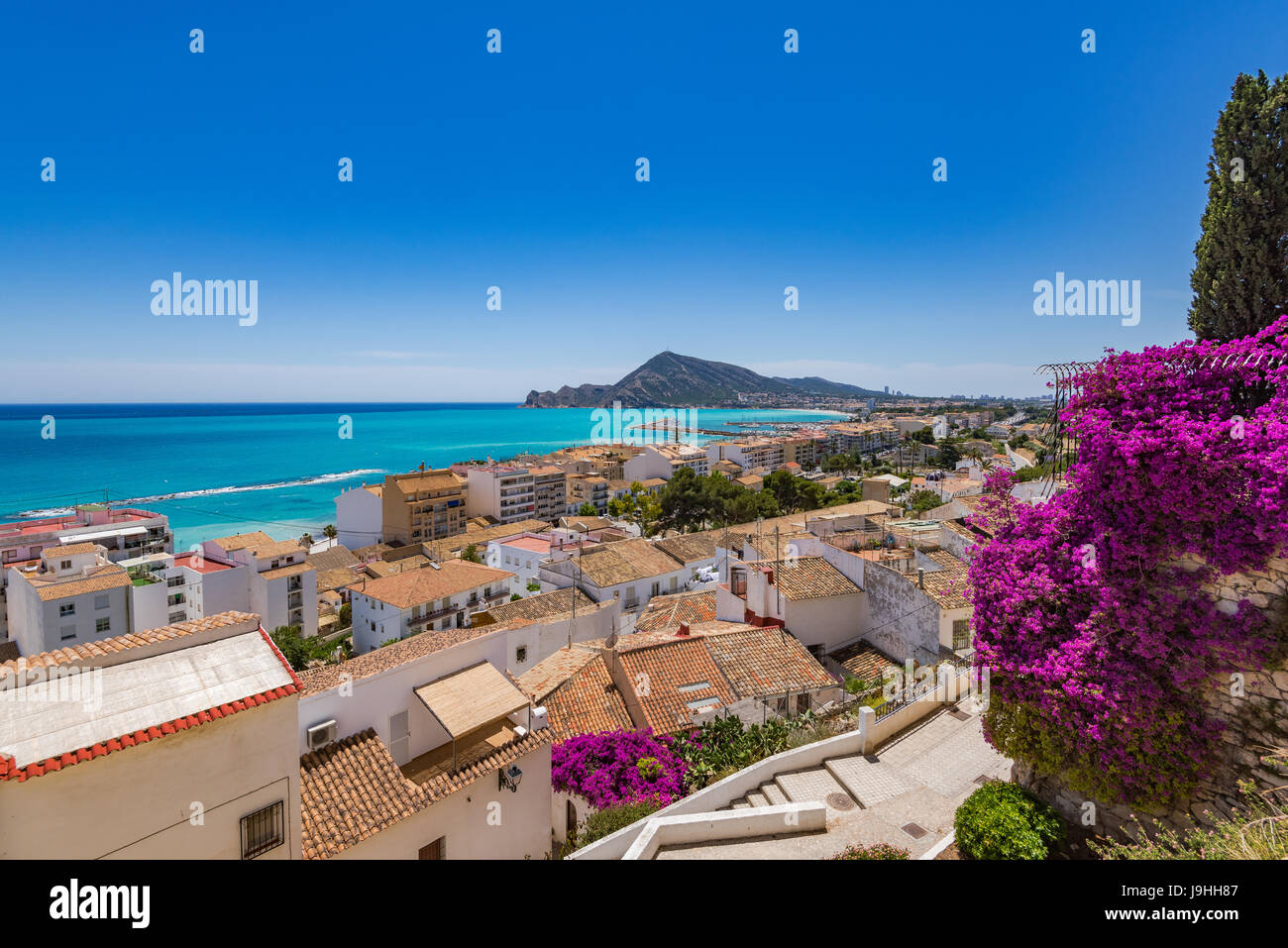 White village Altea in Spain on summer day Stock Photo - Alamy