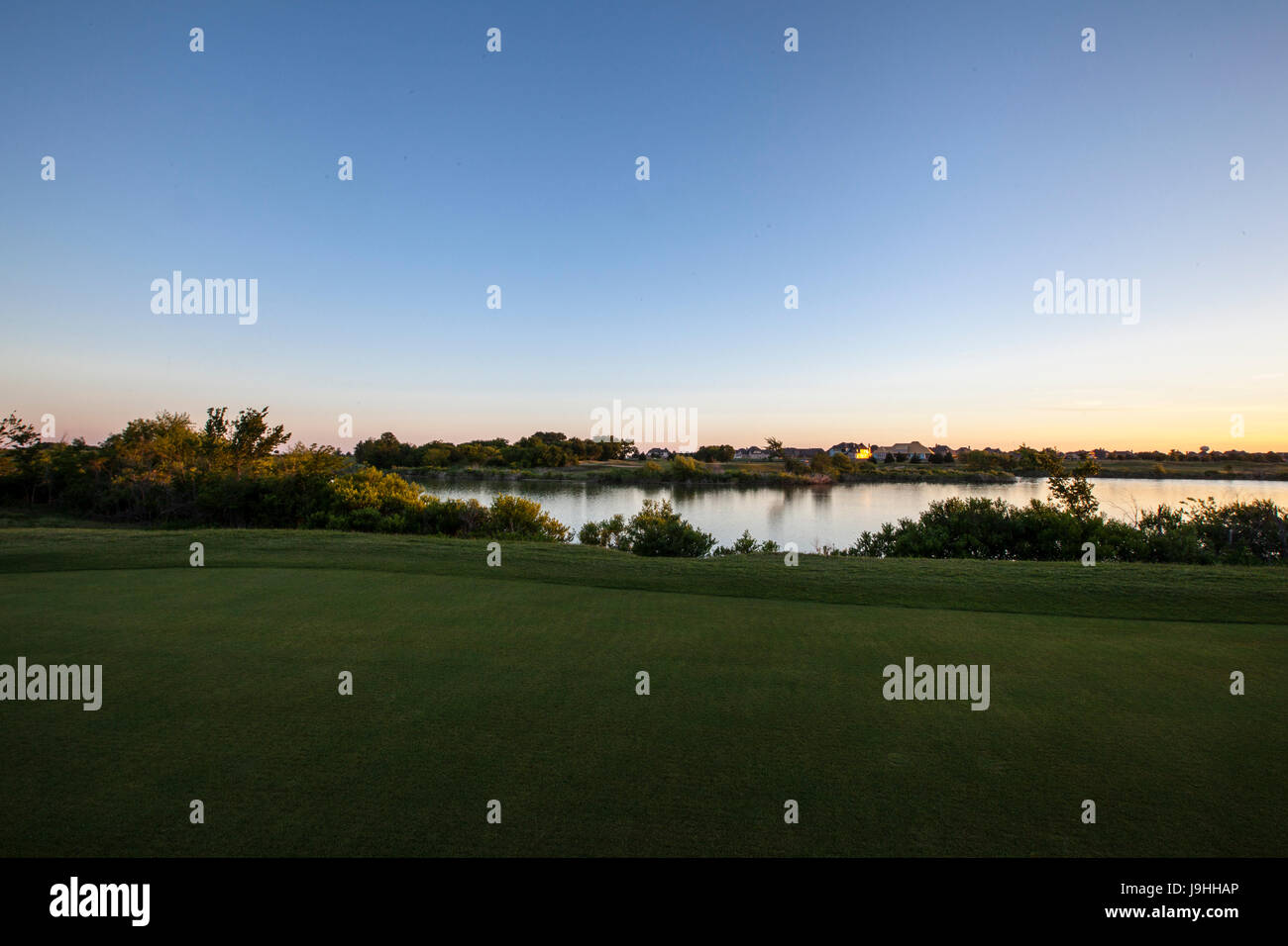 Sunset at Golf course, Old American Golf Club, Dallas, Tx Stock Photo ...
