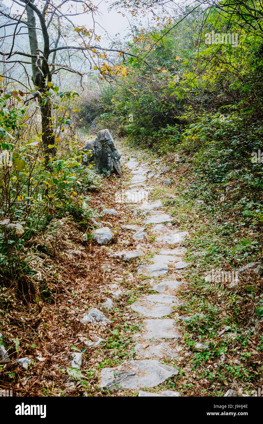The ancient stone path in the mountain Stock Photo - Alamy