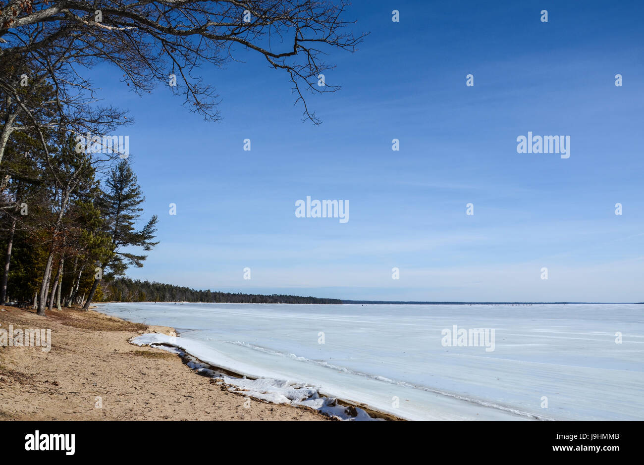 HIGGINS LAKE, MI - FEBRUARY 27: Higgins Lake, shown here on February 27 ...