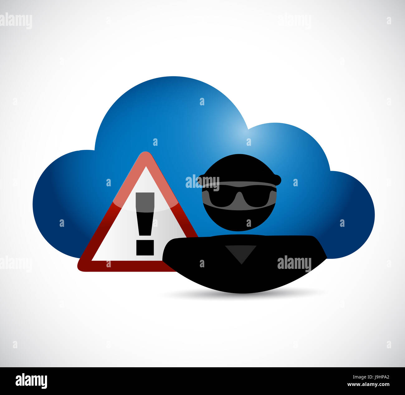 cloud computing hackers concept illustration design over a white ...