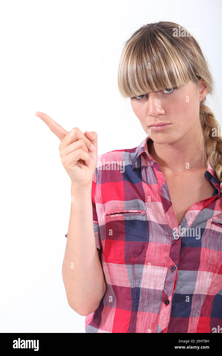 Angry woman wagging finger hi-res stock photography and images - Alamy